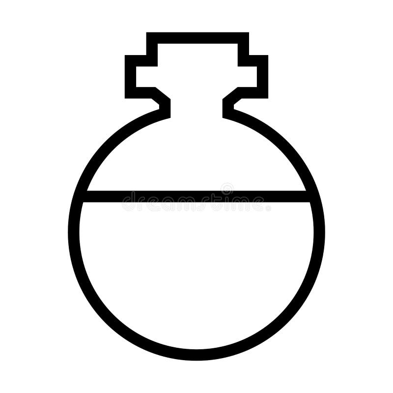 Bottle Flask Potion Set 8 Colors Isolated on White. Collection of ...