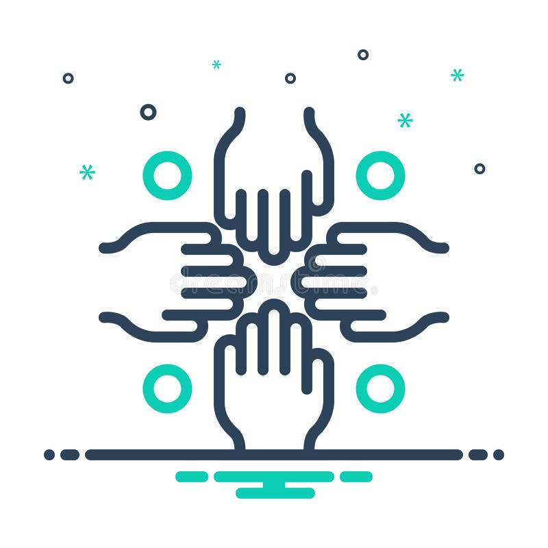 Mix Icon for Outreach, Outstrip and Friendship Stock Vector ...