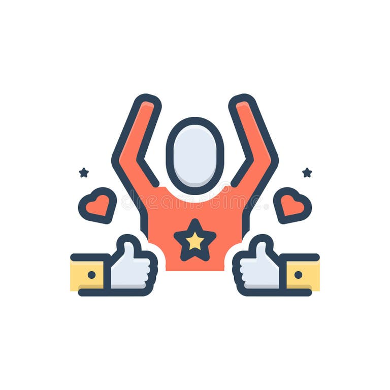 Color Illustration Icon for Outstanding, Excellent and Famous Stock ...