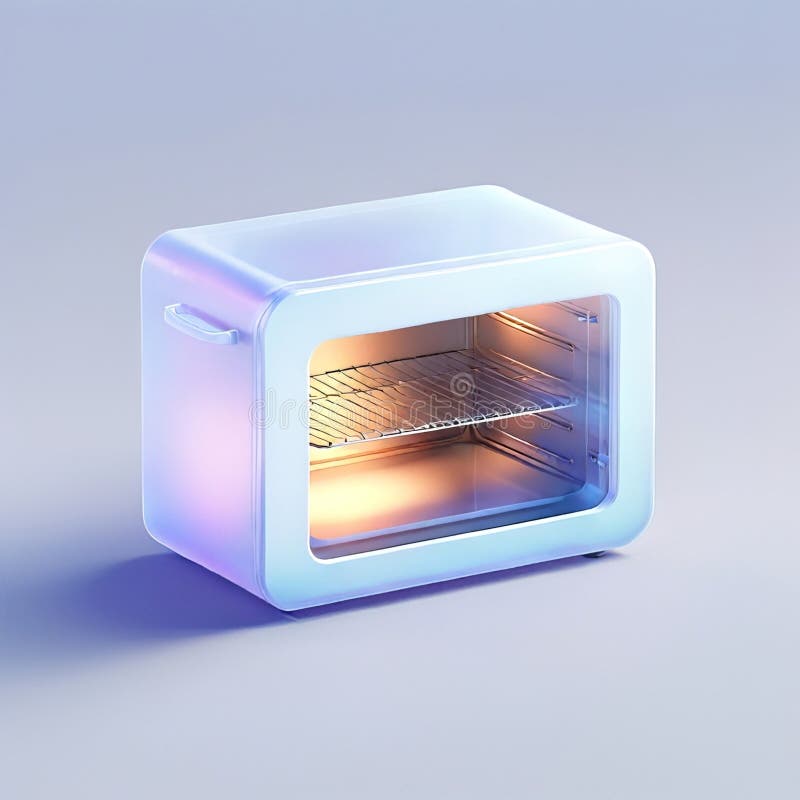 Icon of Oven, Glossy Glass Style Stock Illustration - Illustration of ...