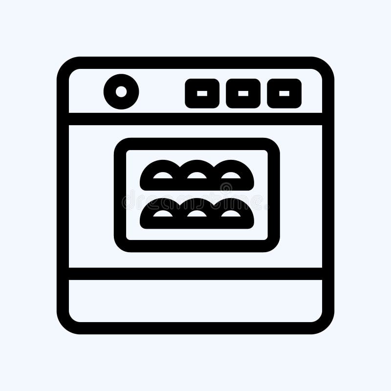 Icon Oven. Suitable for Bakery Symbol. Line Style. Simple Design ...