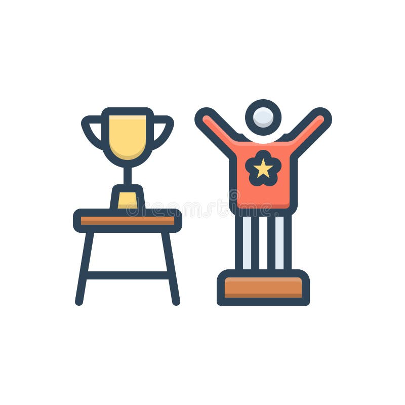 Color Illustration Icon for Overcome, Conquer and Surmount Stock ...