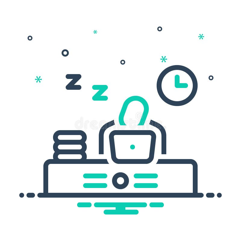 Mix Icon for Overtime, Extra and Tired Stock Vector - Illustration of ...