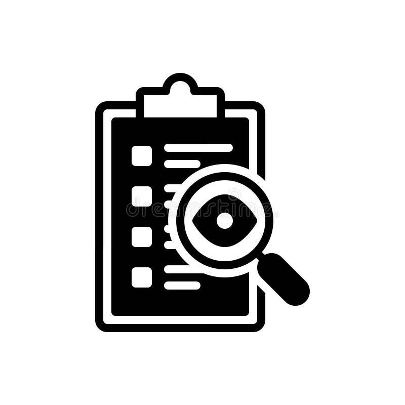 Black Solid Icon for Overview, Inspection and Supervision Stock Vector ...