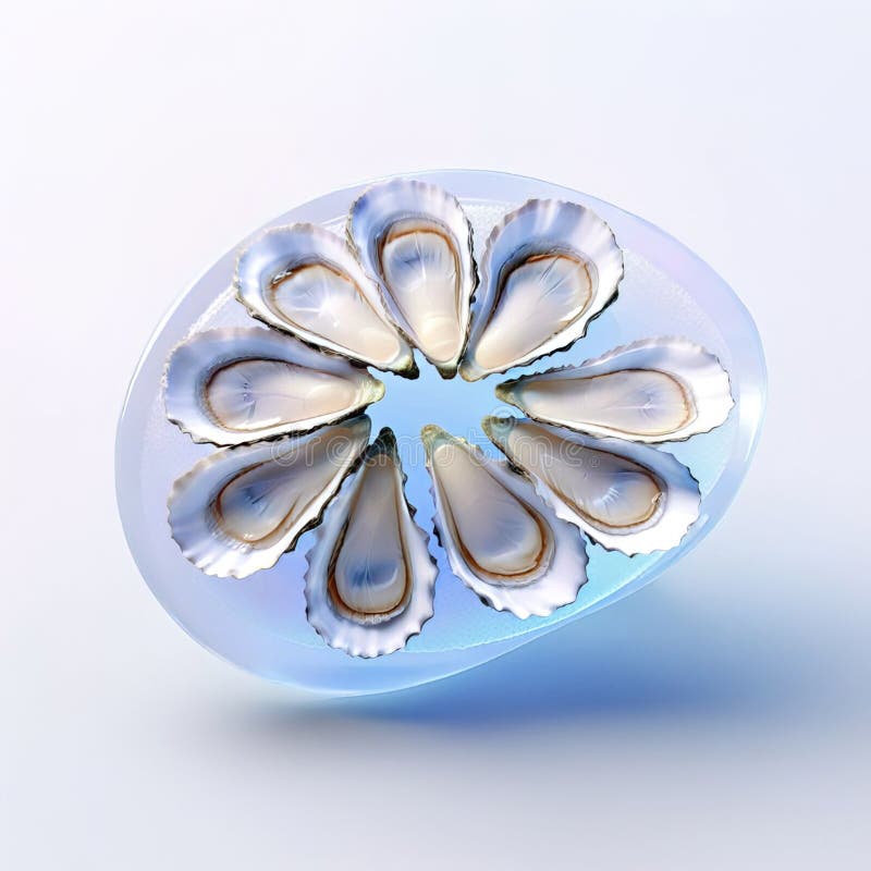Icon of Oyster, Glossy Glass Style Illustration Stock Illustration ...