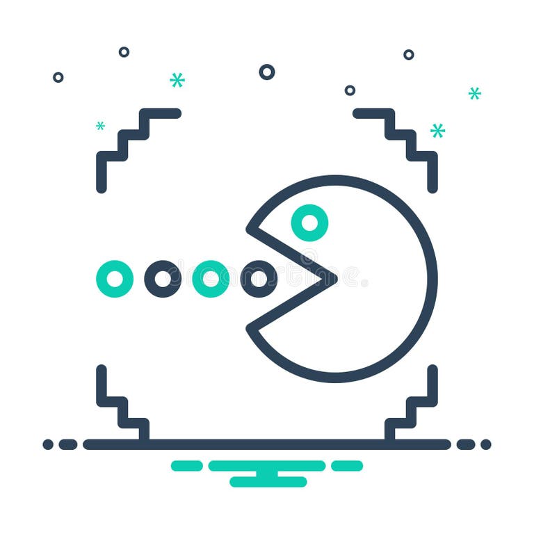 Mix Icon for Pac, Game and Pacman Stock Vector - Illustration of sign ...