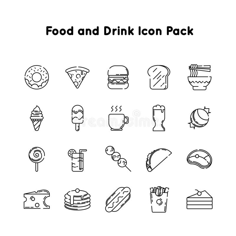 Food and Drink Icons stock vector. Illustration of vehicle - 388288438