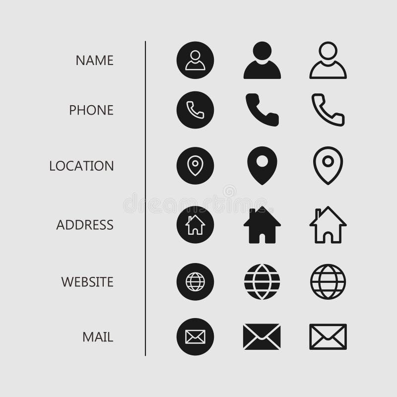 Icon Pack Business Card Template Vector Design Stock Vector ...