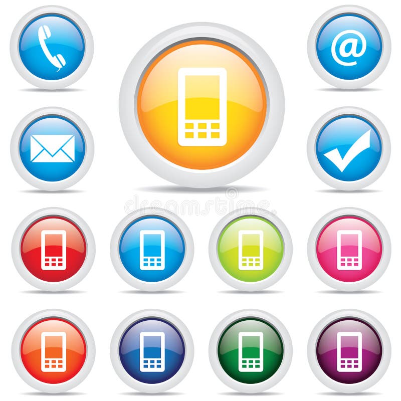 Icon Pack Mobile Set Symbol Vector Stock Vector - Illustration of grey ...