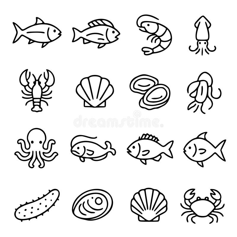 Icon Pack, Icon Sheet, Christmas Theme, Outline Version Stock Image ...