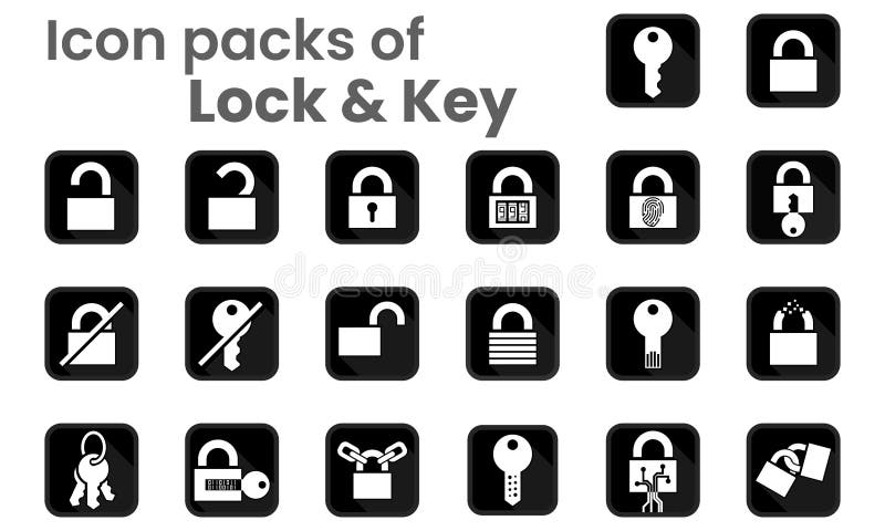 Icon Packs of Locking and Unlocking Stock Vector - Illustration of icon ...