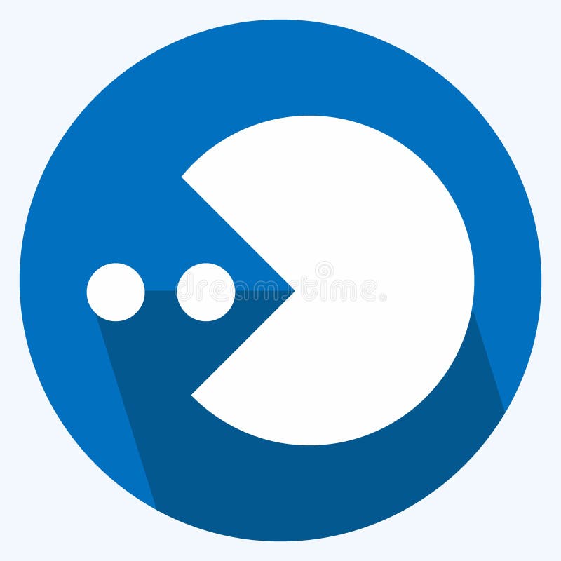 Icon Pacman - Long Shadow Style,Simple Illustration,Editable Stroke ...