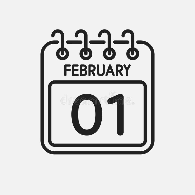 Icon Page Calendar Day - 1 February Stock Vector - Illustration of note ...