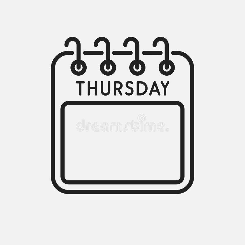 Icon Page Calendar Day Week Thursday, Empty Space Stock Vector ...