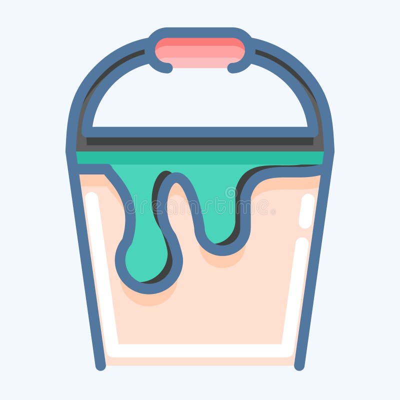Icon Paint Bucket. Suitable for Paint Art Tools Symbol. Doodle Style ...