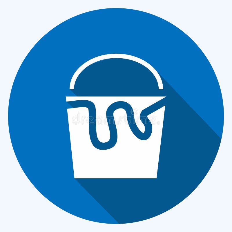 Icon Paint Bucket. Suitable for Building Symbol. Long Shadow Style ...