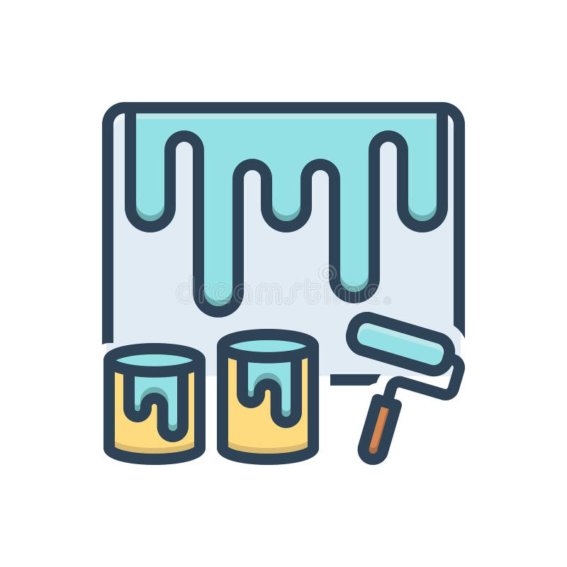 Color Illustration Icon for Paint, Pigment and Tool Stock Illustration ...