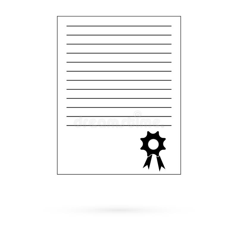 Icon of Paper with a Stamp. Raster Stock Illustration - Illustration of ...