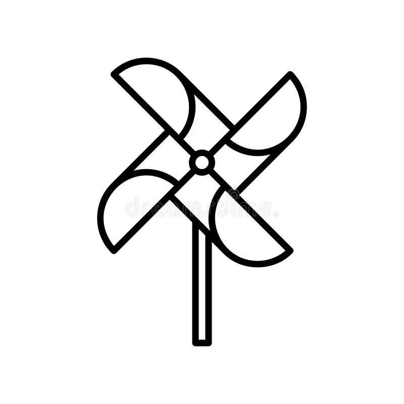 Icon of Paper Windmill Propeller with Stick Stock Vector - Illustration ...