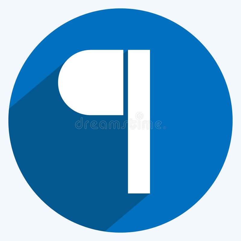 Icon Paragraph. Related To Graphic Design Tools Symbol. Long Shadow ...