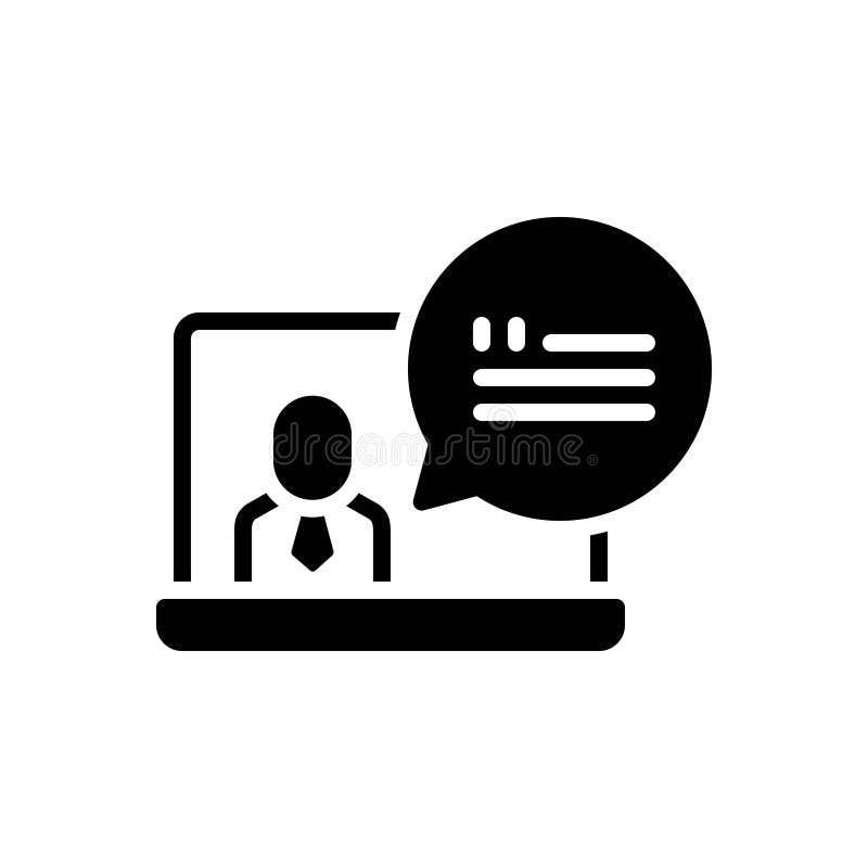 Black Solid Icon for Paraphrase, Online and Chat Stock Illustration ...
