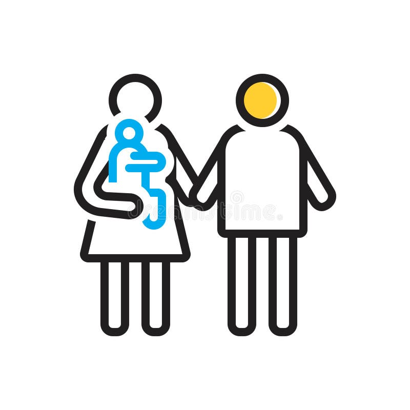 Multi Color Icon for Parent, Father and Guardian Stock Illustration ...