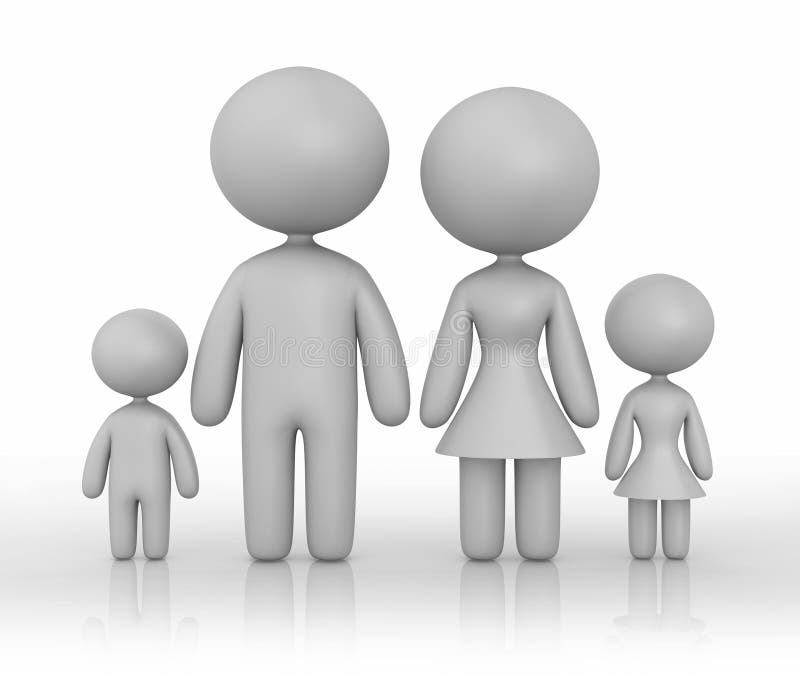 Icon of Parents and Children Standing Stock Illustration - Illustration ...