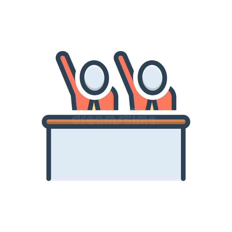 Color Illustration Icon for Participate, Take Part in and Debate Stock ...