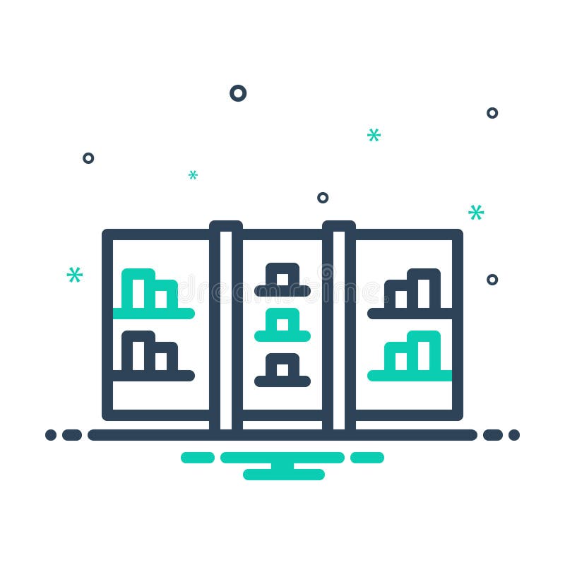 Mix Icon for Partition, Divided and Workplace Stock Illustration ...