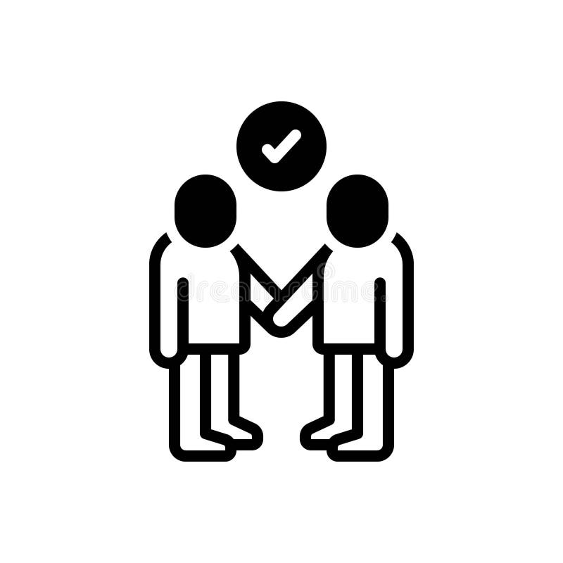 Black Solid Icon for Partners, Fellow and Partnership Stock Vector ...