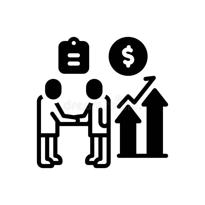 Black Solid Icon for Partnership, Friendship and Deal Stock Vector ...