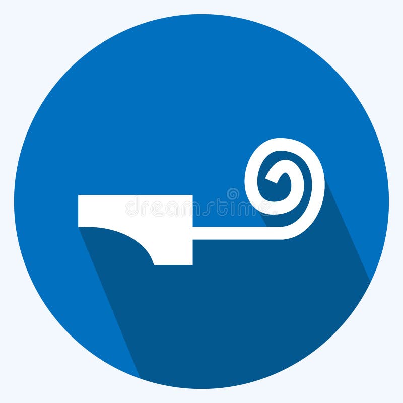 Icon Party Blower. Suitable for Party Symbol. Long Shadow Style. Simple ...