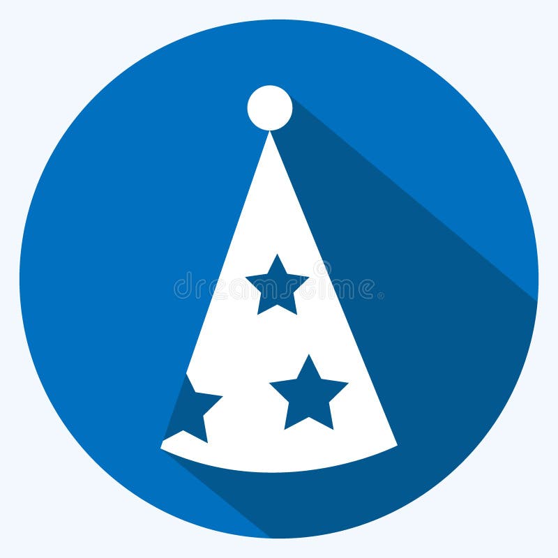 Icon Party Hat II. Suitable for Party Symbol. Long Shadow Style. Simple ...