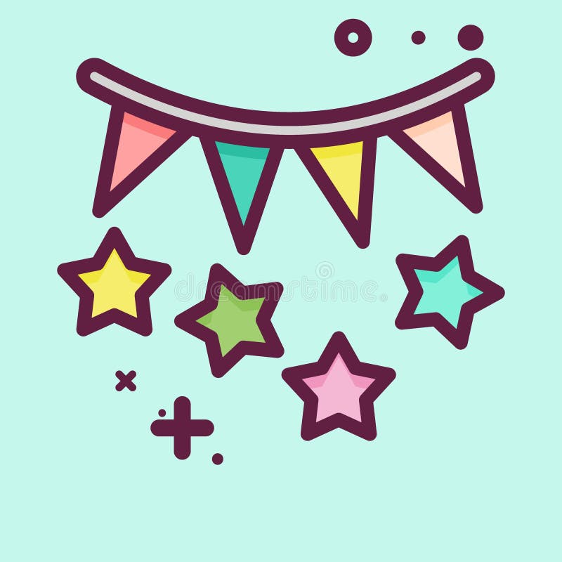 Icon Party. Suitable for Summer Symbol. MBE Style. Simple Design ...