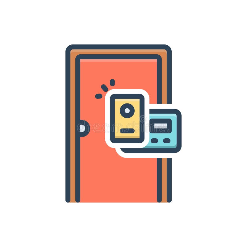 Color Illustration Icon for Pass, Card and Unlock Stock Illustration ...