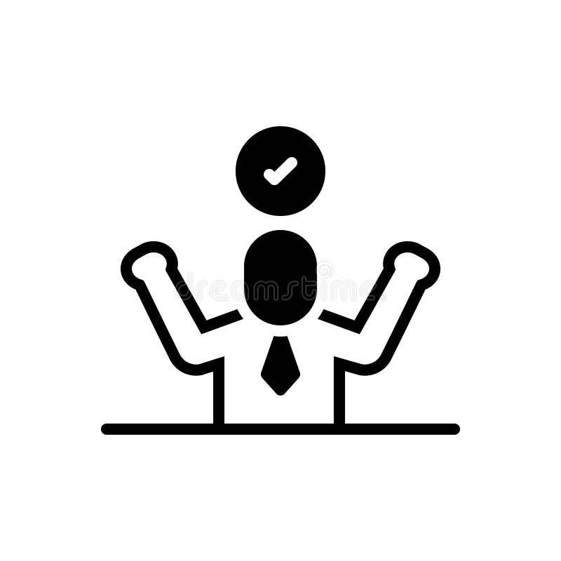 Black Solid Icon for Pass, Student and Successful Stock Illustration ...