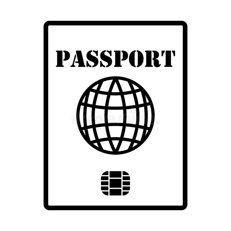 Icon of Passport with Chip stock vector. Illustration of legal - 246947243