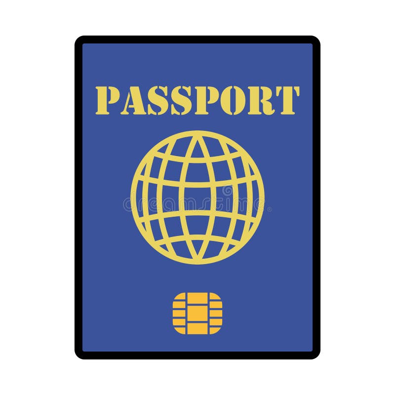 Icon of Passport with Chip stock vector. Illustration of legal - 240842414