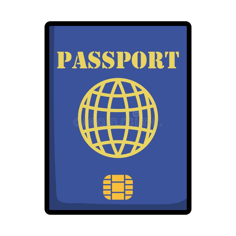 Icon of Passport with Chip stock vector. Illustration of foreign ...