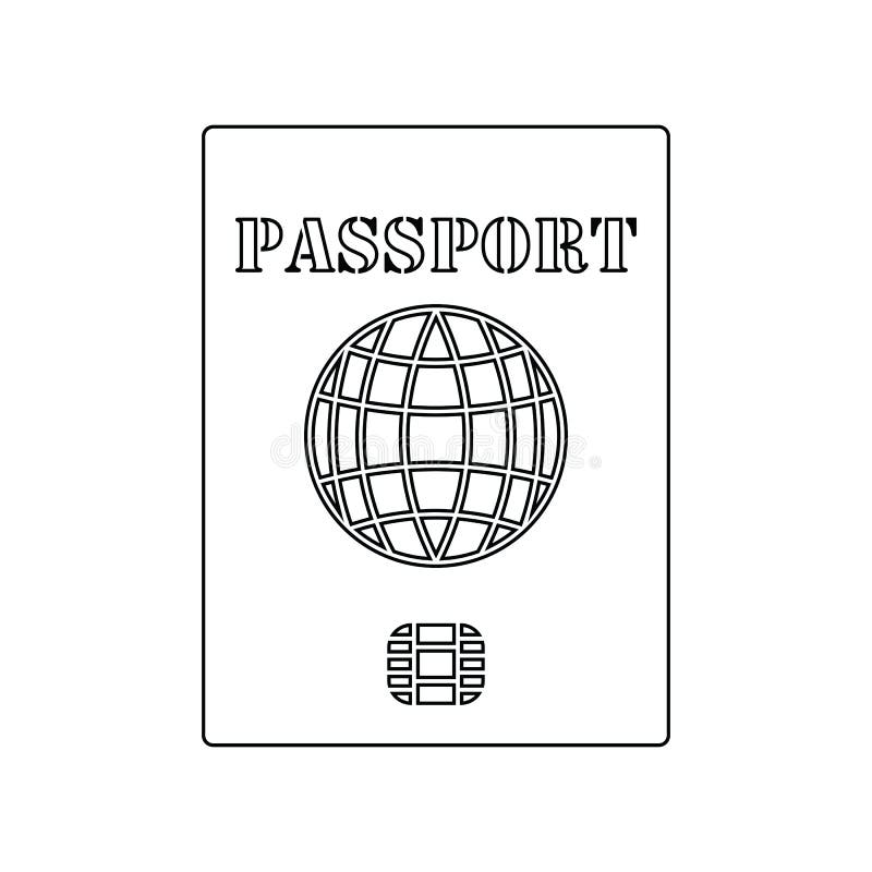 Icon of passport with chip stock vector. Illustration of national ...