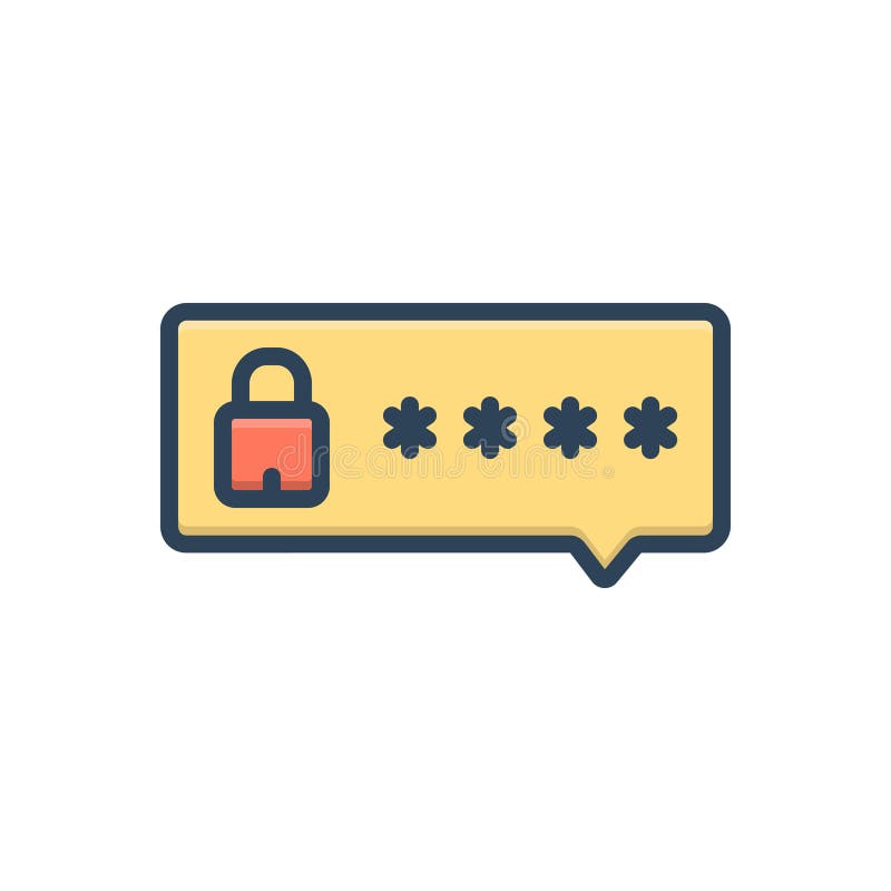 Color Illustration Icon for Password, Word of Identification and ...