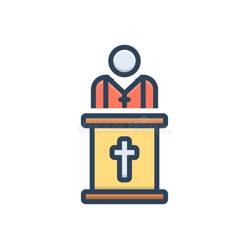 Color Illustration Icon for Pastor, Priest and Catholic Stock Vector ...