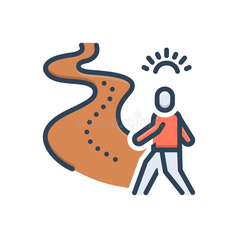 Color Illustration Icon for Path, Pedestrian and Walking Stock Vector ...