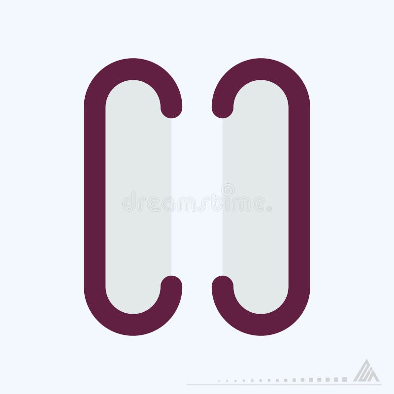 Icon Pause - Color Line Cut Style Stock Vector - Illustration of pause ...