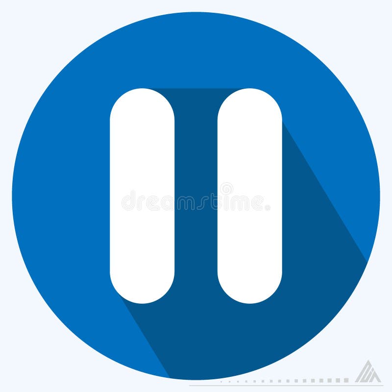 Icon Pause - Long Shadow Style Stock Vector - Illustration of goggles ...