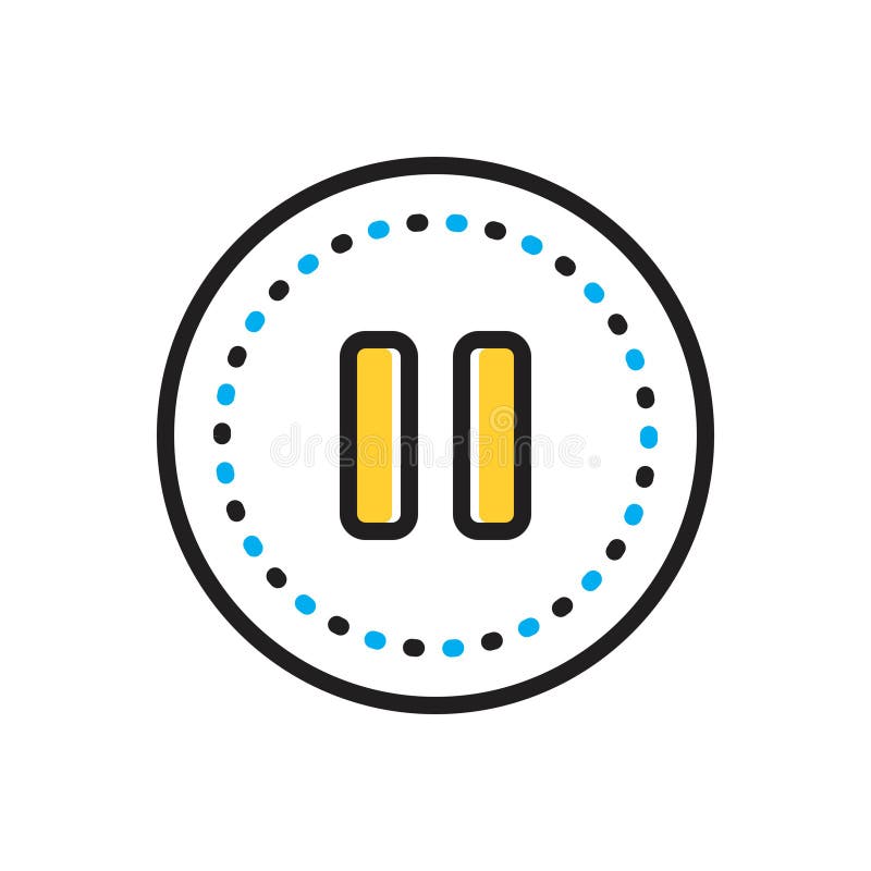 Multi Color Icon for Pause, Standstill and Stoppage Stock Illustration ...