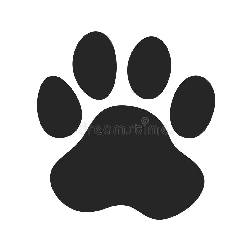 Icon of Paw Print. Animal Track Simbol Stock Vector - Illustration of ...
