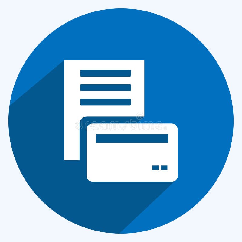 Icon Pay Via Card. Suitable for Education Symbol. Long Shadow Style ...