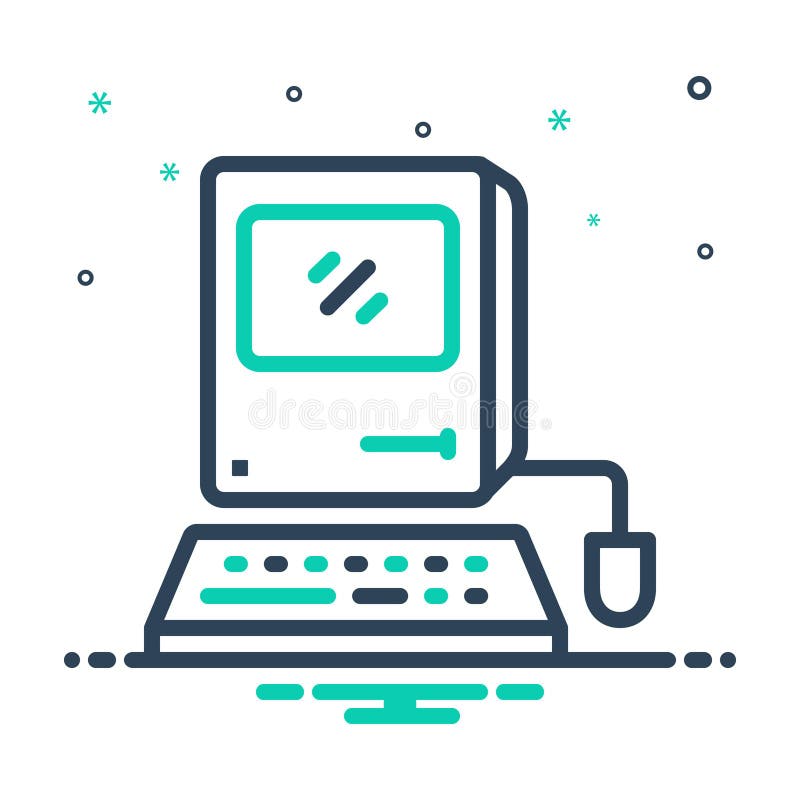 Mix Icon for Cad, Computer and Cube Stock Vector - Illustration of ...