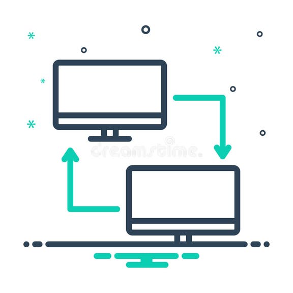 Mix Icon for Pc Share, Transfer and Computer Stock Vector ...